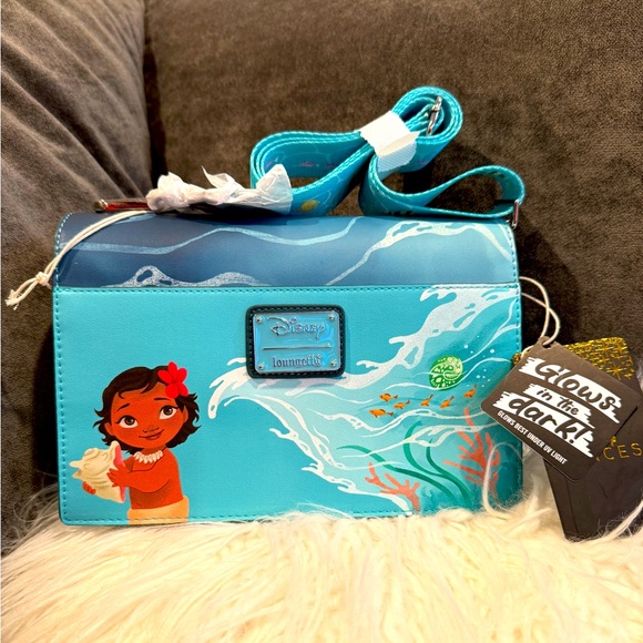 Loungefly | Bags | Loungefly Young Moana Ocean Wave Crossbody Glow In ...